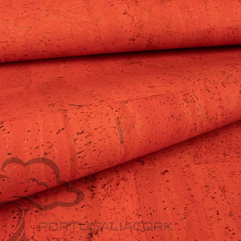 Cork leather Red - sustainable, vegan cork fabric