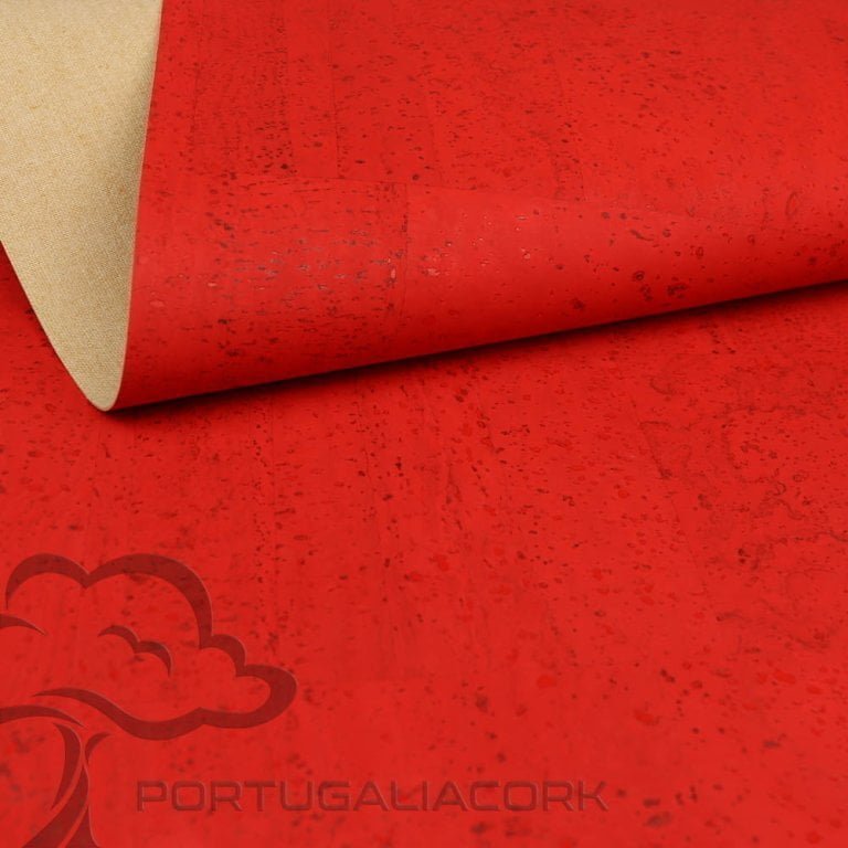 Cork leather Red Candy - sustainable cork fabric